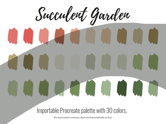 Succulent Garden Procreate Color Palette iPad Swatches File | Etsy