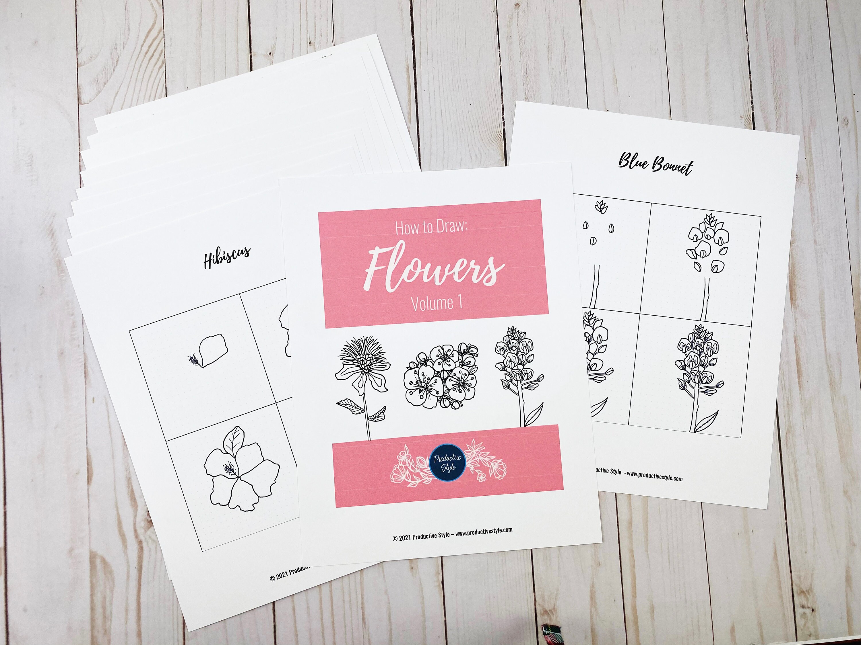 Volumes 1, 2 and 3: How to Draw Flowers, Printable Worksheets ...