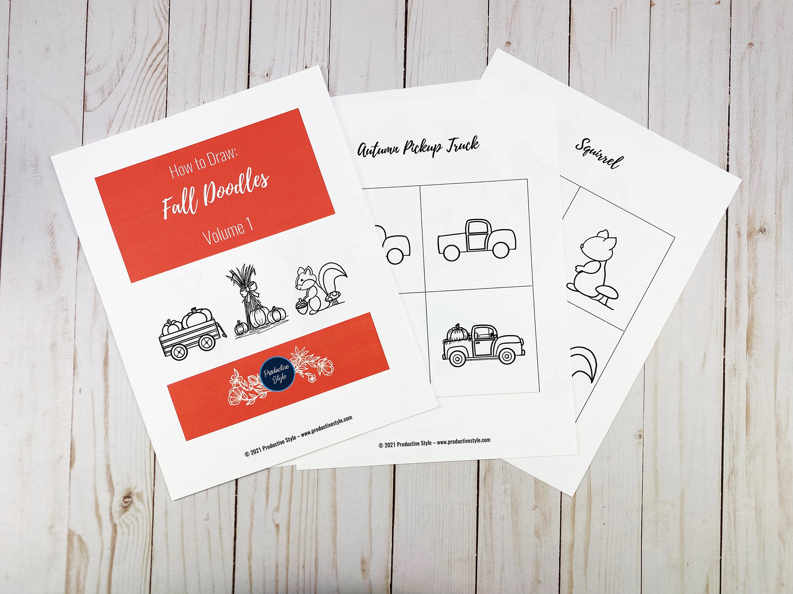How to Draw Cute Fall Doodles, Printable Worksheets, Bullet Journal ...