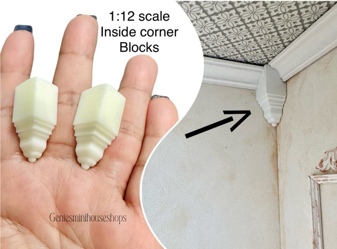 1/12 Scale Dollhouse Inside Corner Block 2 Pc for Moulding - Etsy