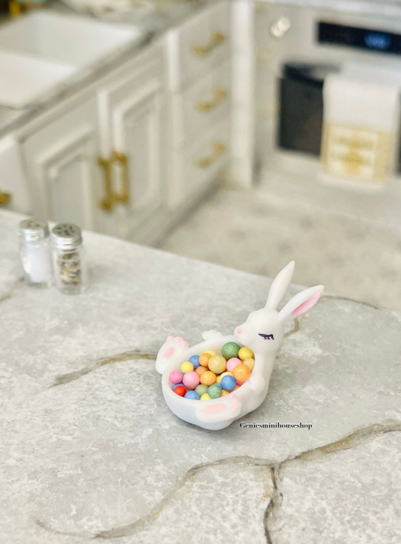1/12 Scale Miniature Rabbit Candy Dish for Dollhouse - Etsy