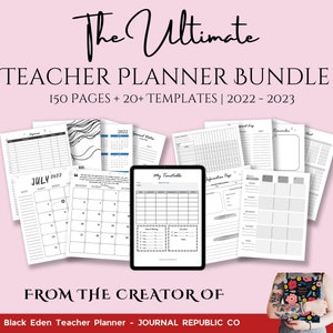Teacher Planner 2023-2024 Printable Bundle - Lesson Planner, Academic ...