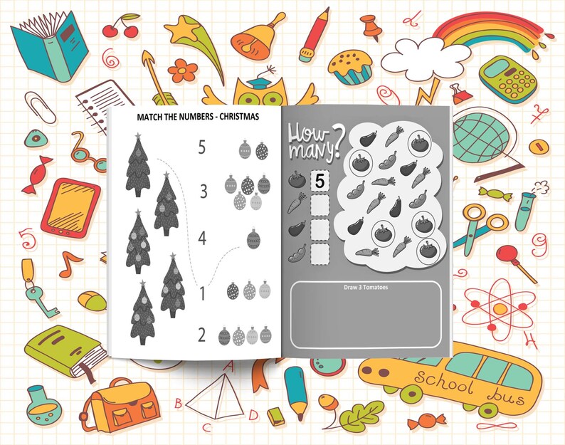 Printable A4 TWO SETS Preschool Kindergarten Math Workbook - Etsy