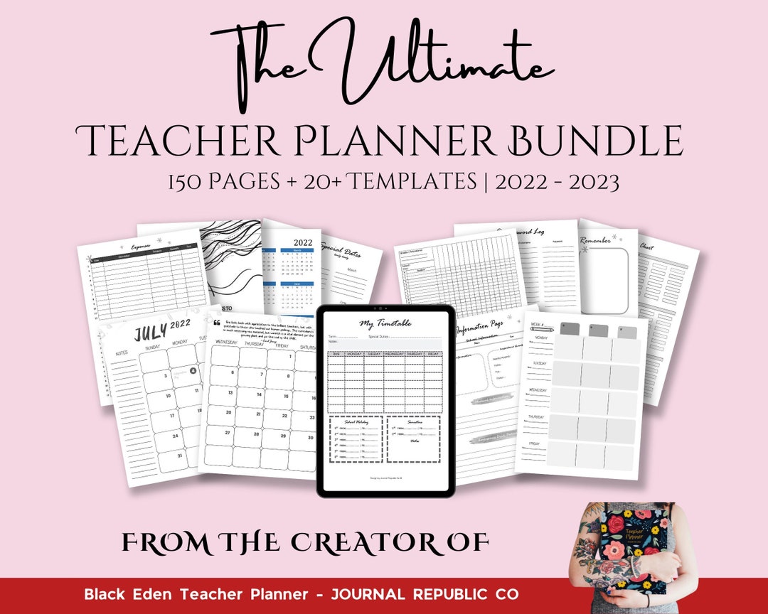 Teacher Planner 2023-2024 Printable Bundle - Lesson Planner, Academic ...