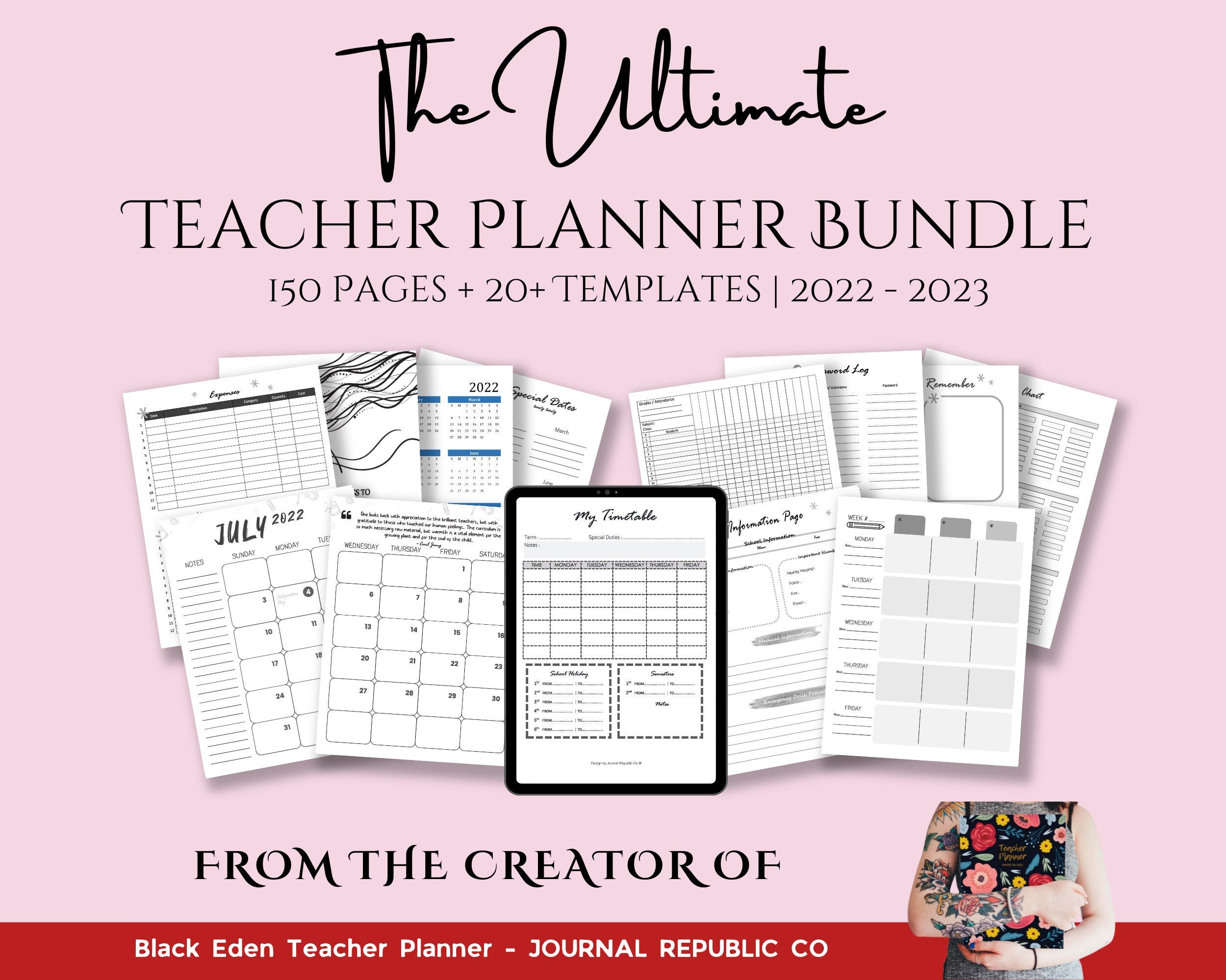Teacher Planner 2023-2024 Printable Bundle Lesson Planner - Etsy
