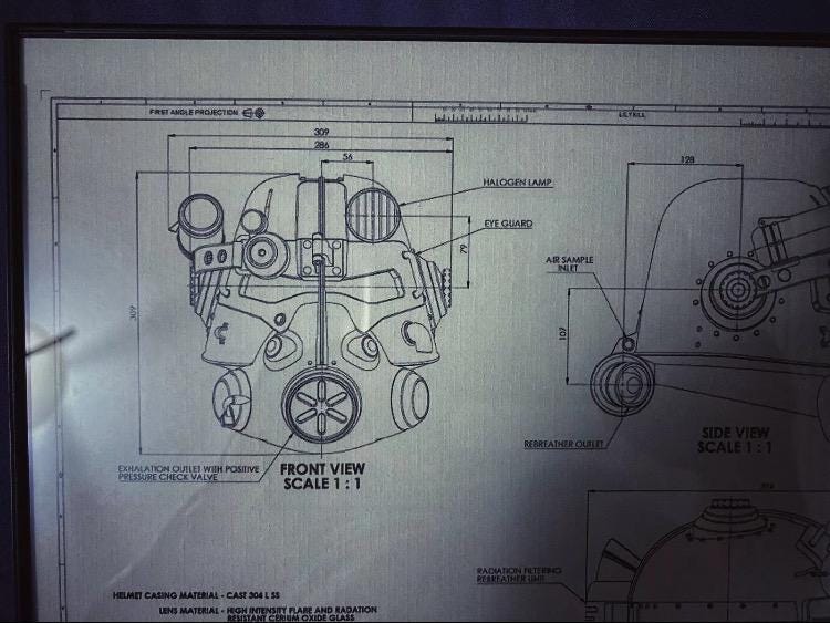 Fallout Power Armor Helmet Diagram (framed) - Etsy