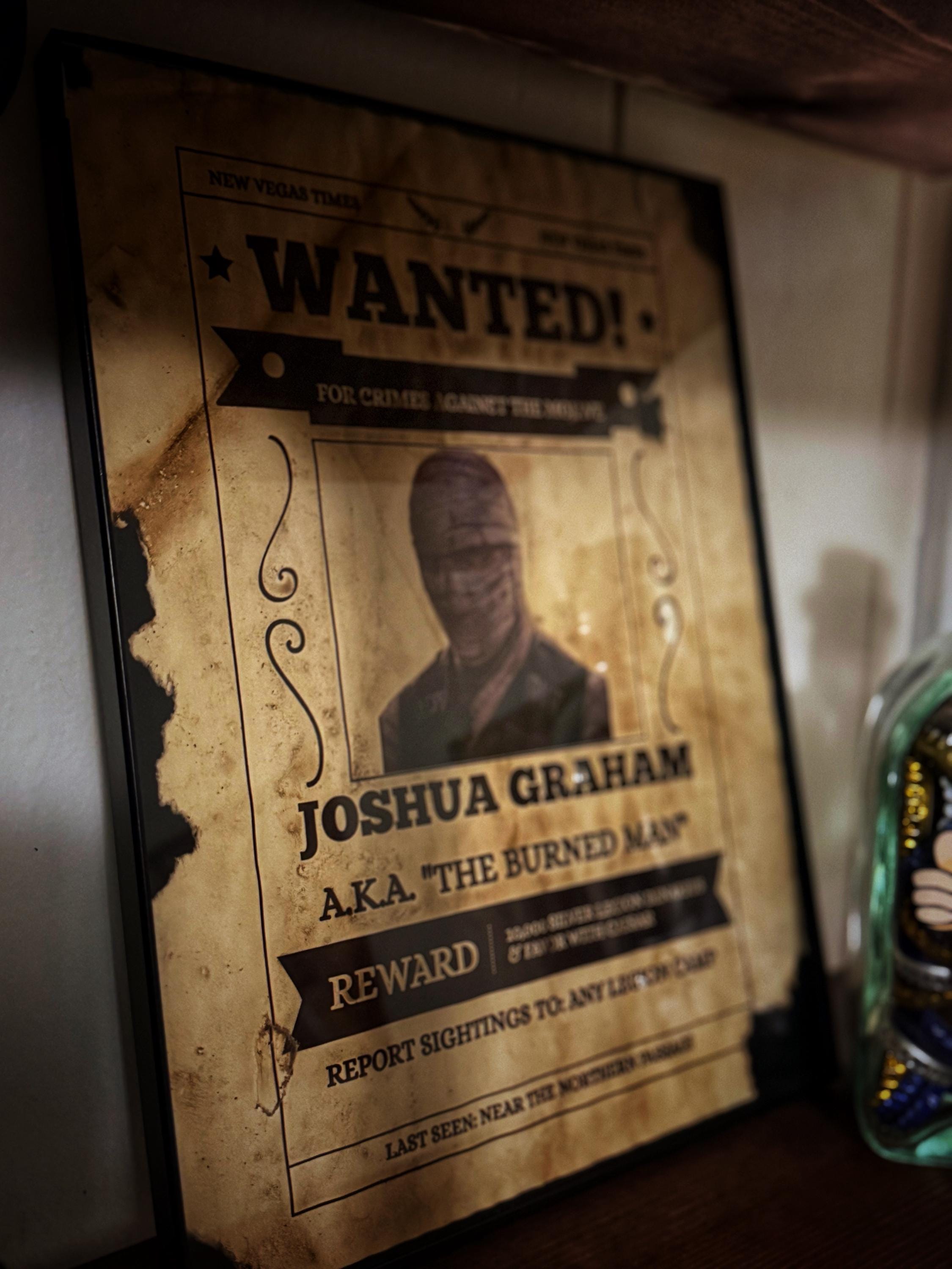 Fallout New Vegas Wanted Poster Joshua Graham (distressed/framed) - Etsy