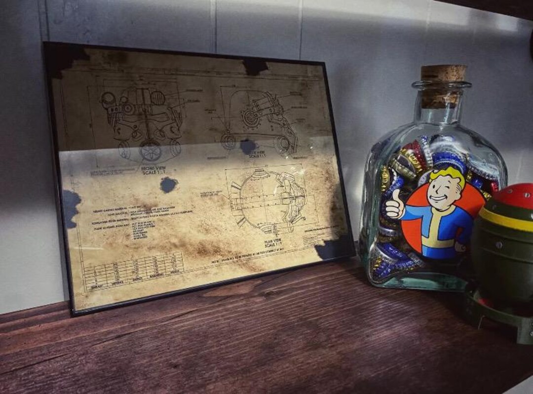 Fallout Power Armor Helmet Diagram (distressed & Framed) - Etsy