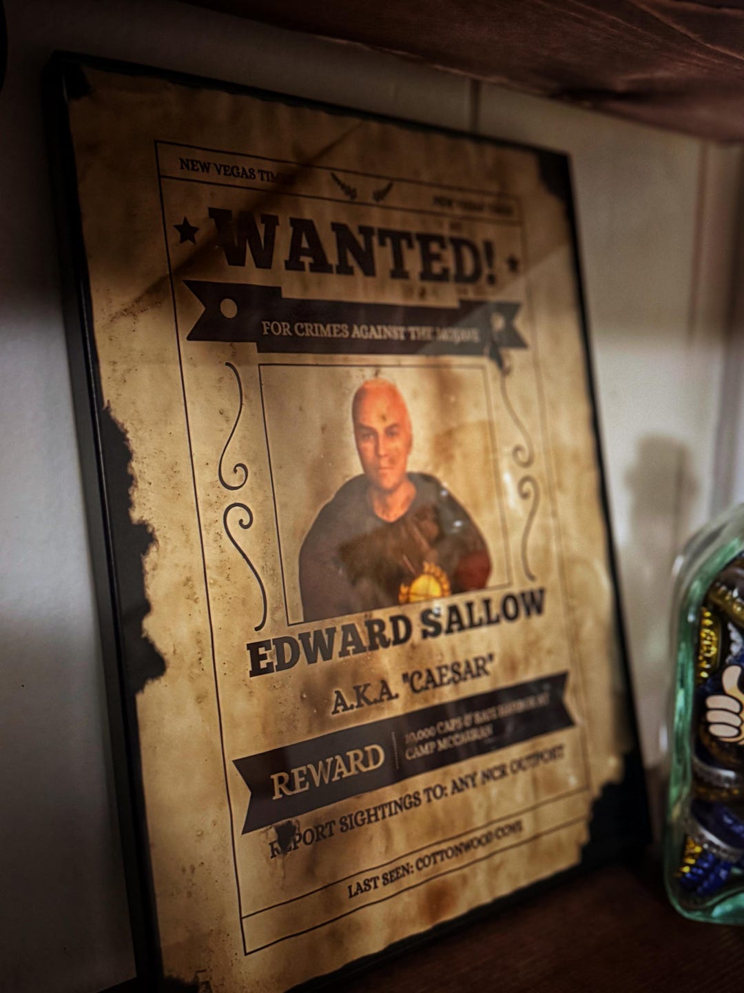Fallout New Vegas Wanted Poster Caesar (distressed/framed) - Etsy