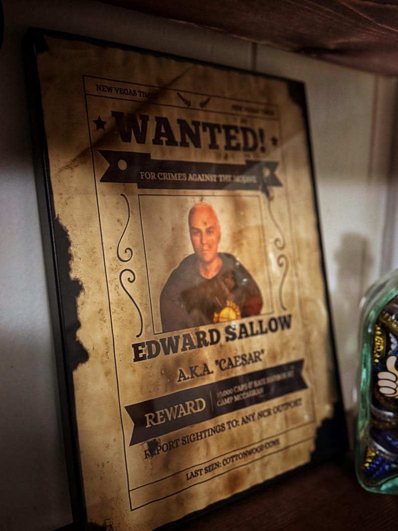 Fallout New Vegas Wanted Poster Caesar (distressed/framed) - Etsy