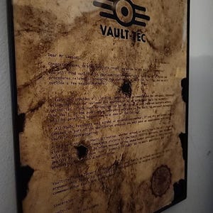 Personalized Fallout Vault Tec Letter (distressed & Framed) - Etsy