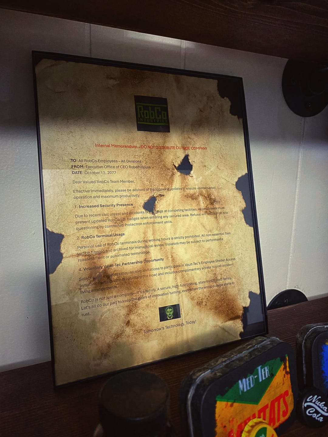 Fallout Robco Memo Letter (distressed & Framed) - Etsy
