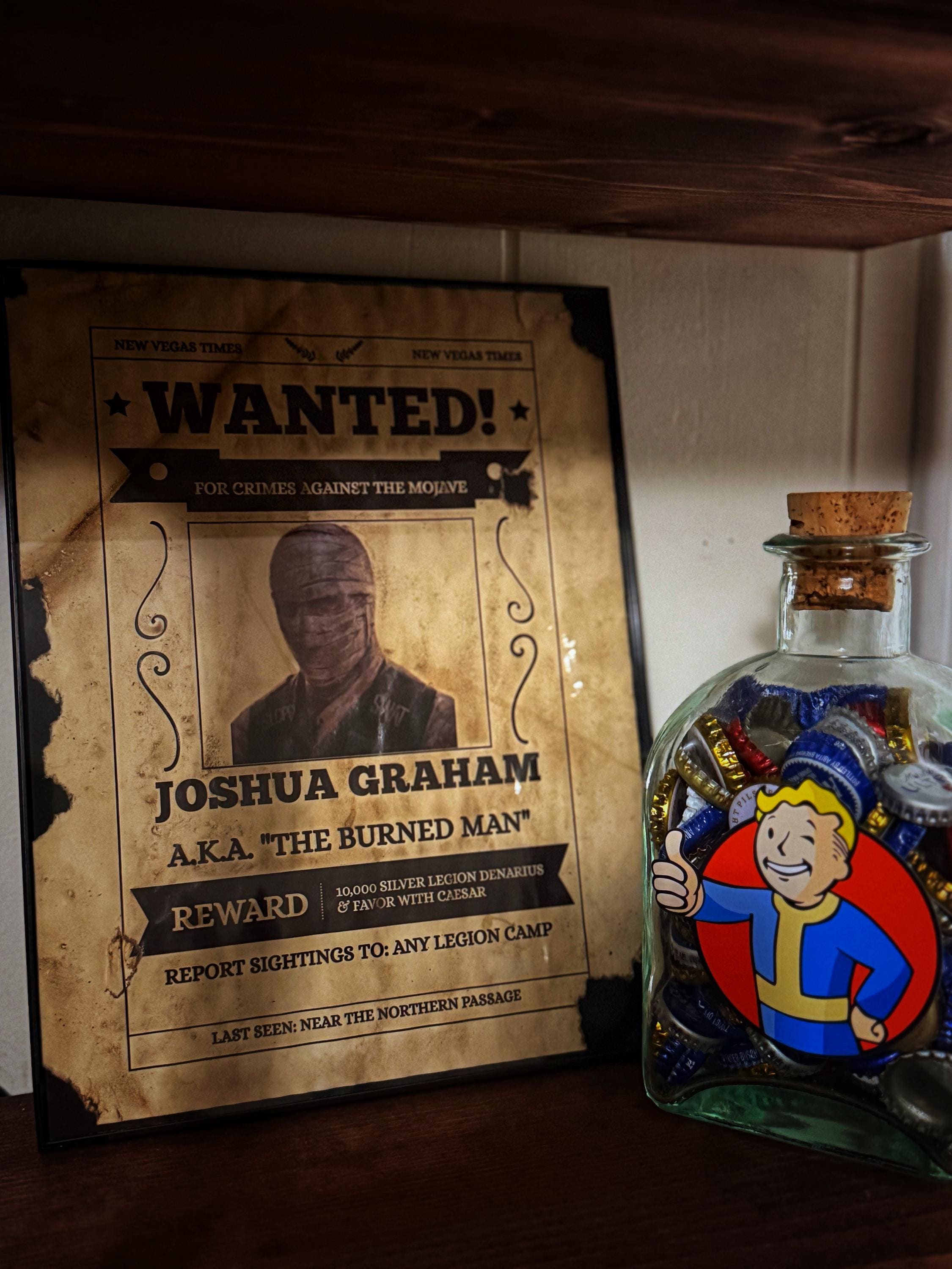 Fallout New Vegas Wanted Poster Joshua Graham (distressed/framed) - Etsy