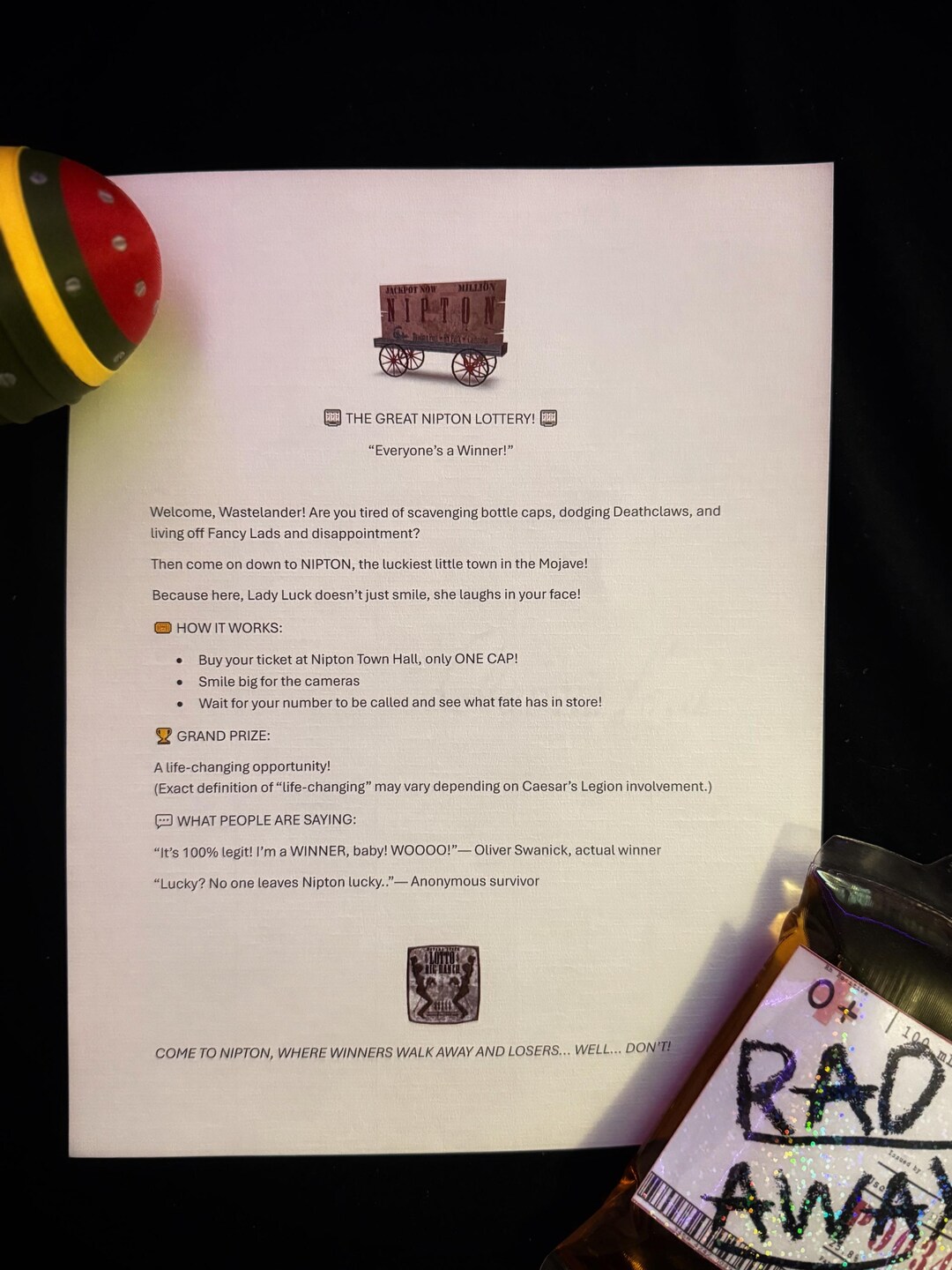Fallout Nipton Lottery Letter - Etsy