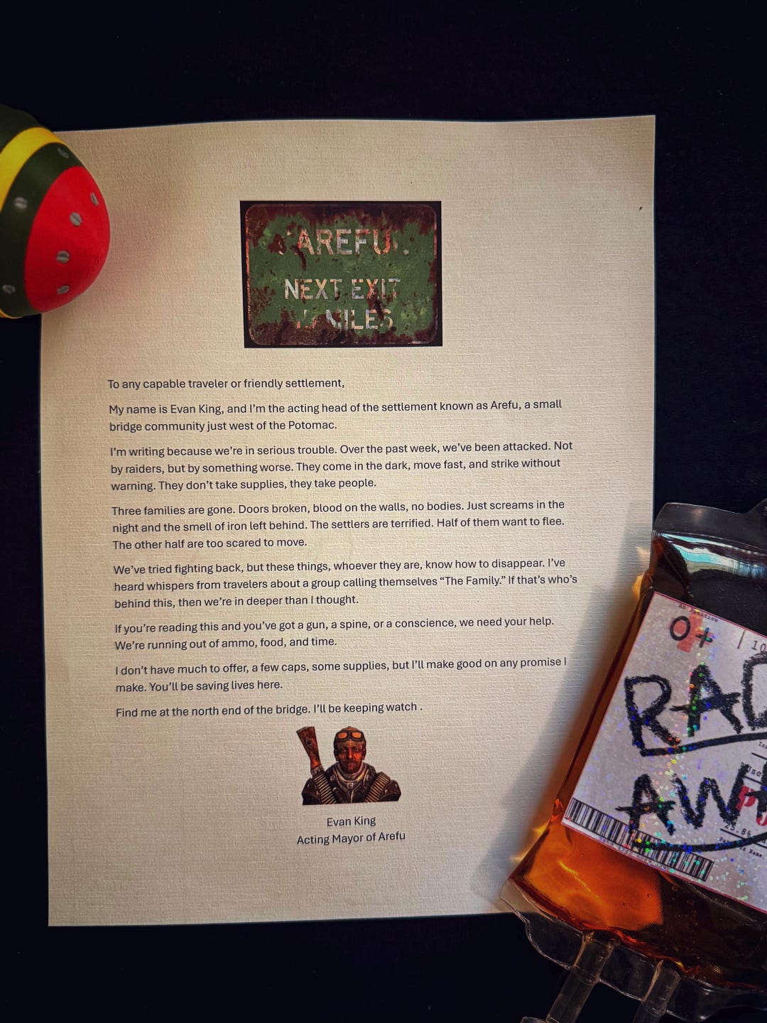 Fallout Letter From Arefu - Etsy