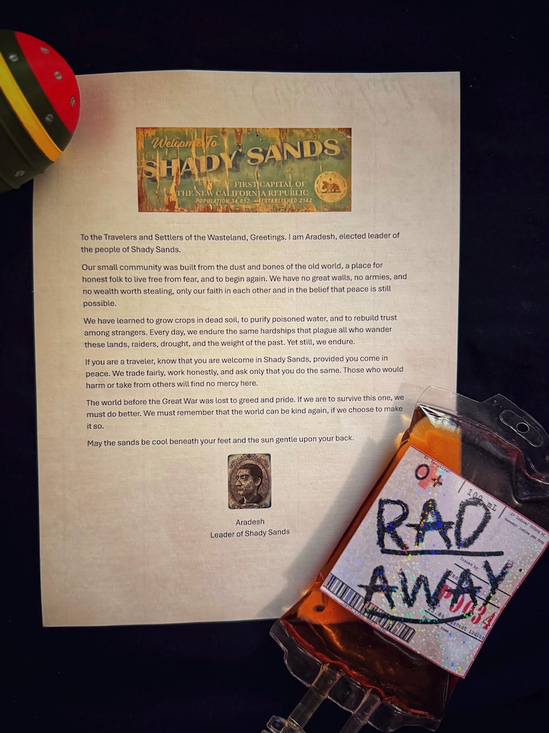 Fallout Letter From Shady Sands - Etsy