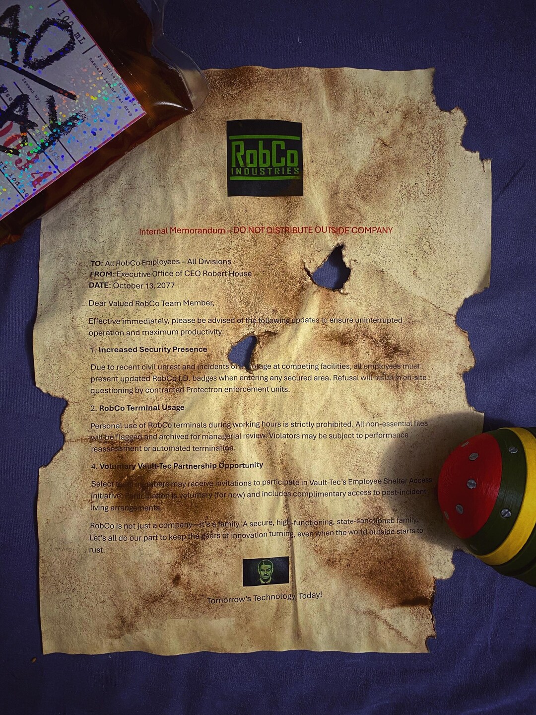 Fallout Robco Interoffice Letter (weathered) - Etsy