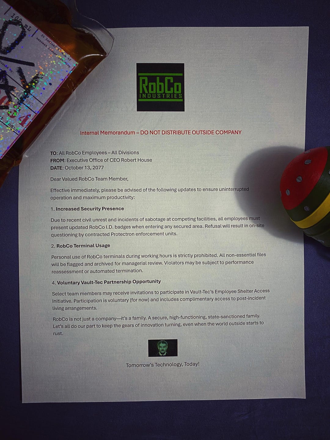 Fallout Robco Interoffice Meme Letter - Etsy