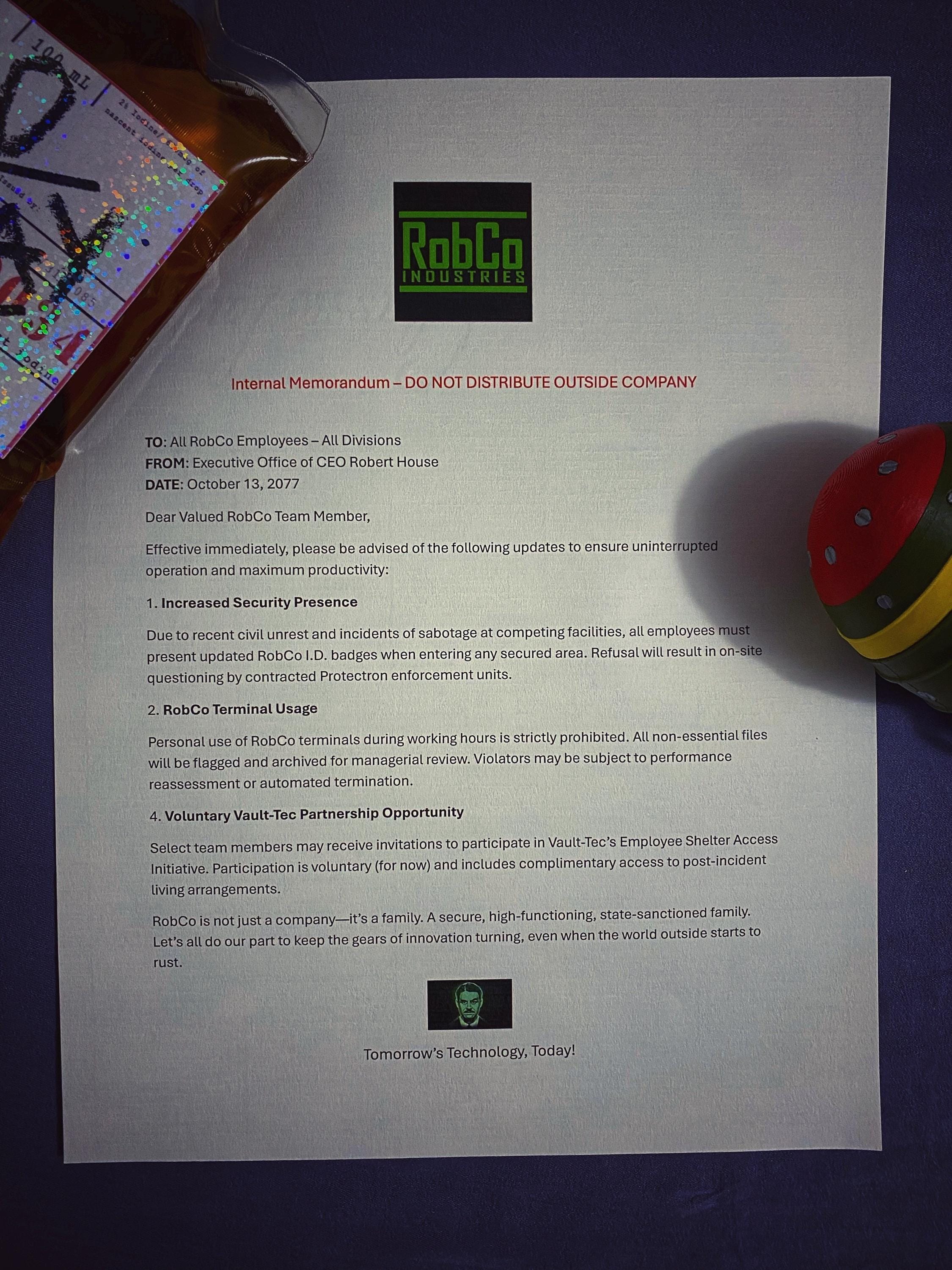 Fallout Robco Interoffice Meme Letter - Etsy