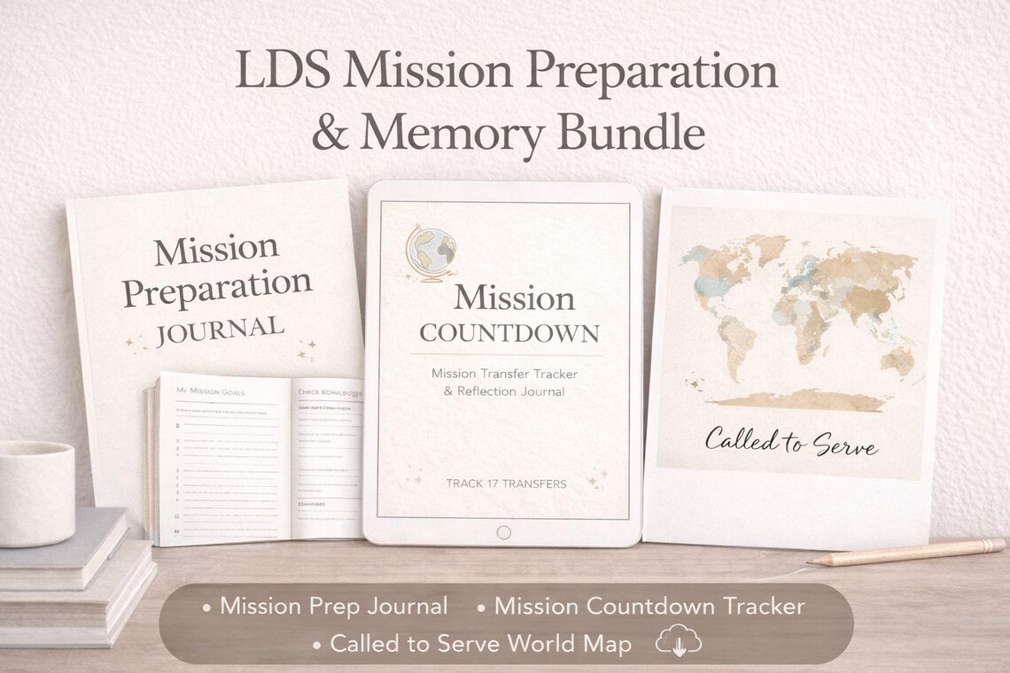 LDS Mission Bundle Printable | Mission Prep Journal + Countdown Tracker ...