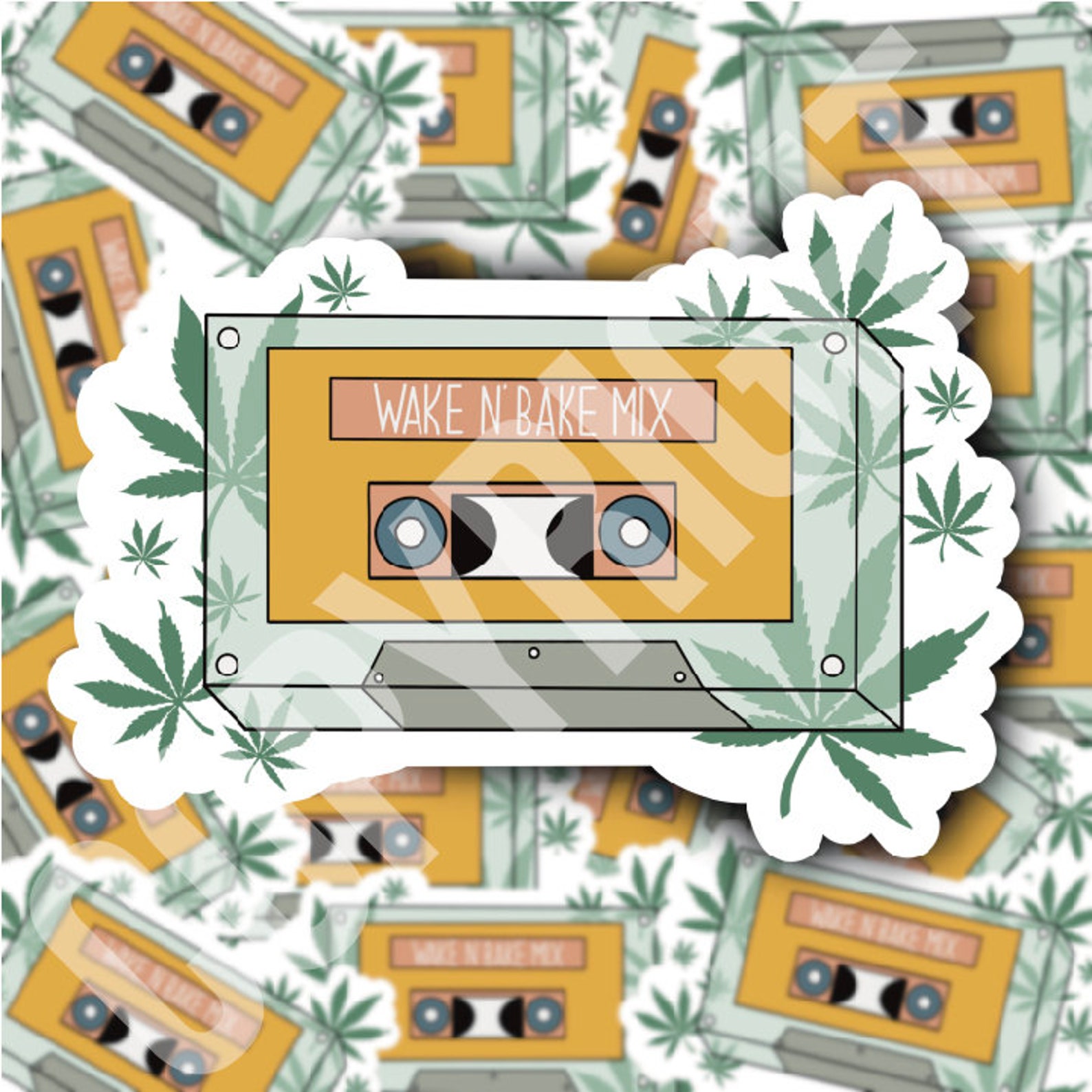 Wake n bake sticker 420 mixtape sticker stoner sticker - Etsy España