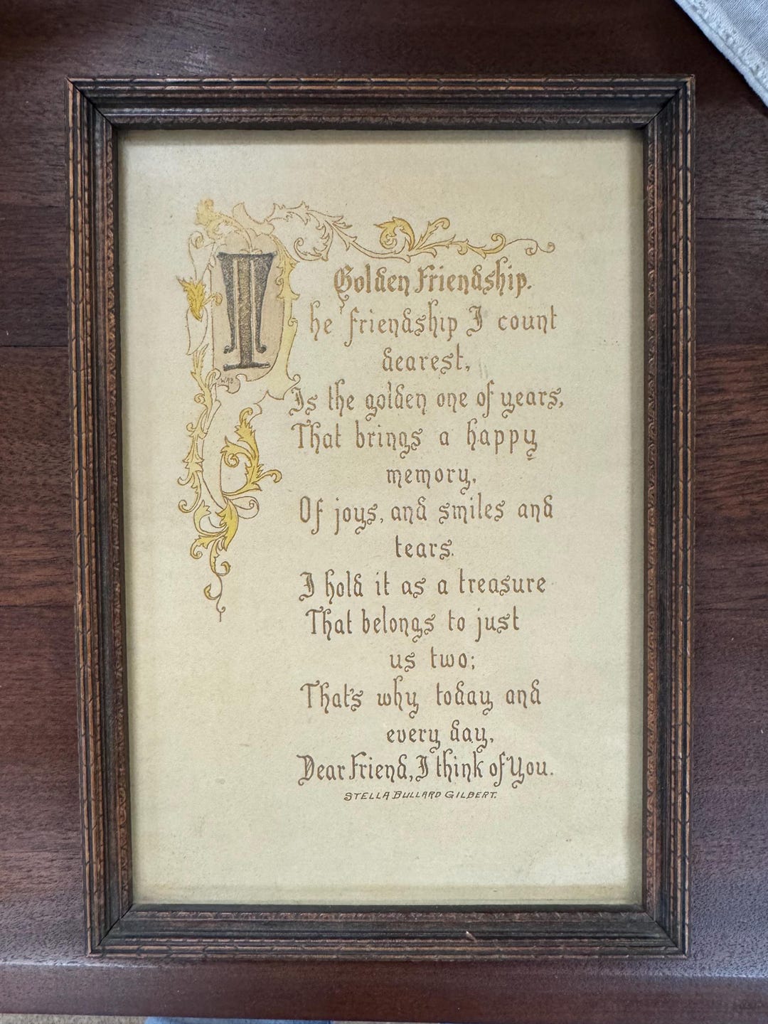 Vintage Golden Friendship Art - Vintage Gifts - Best Friend Gift ...