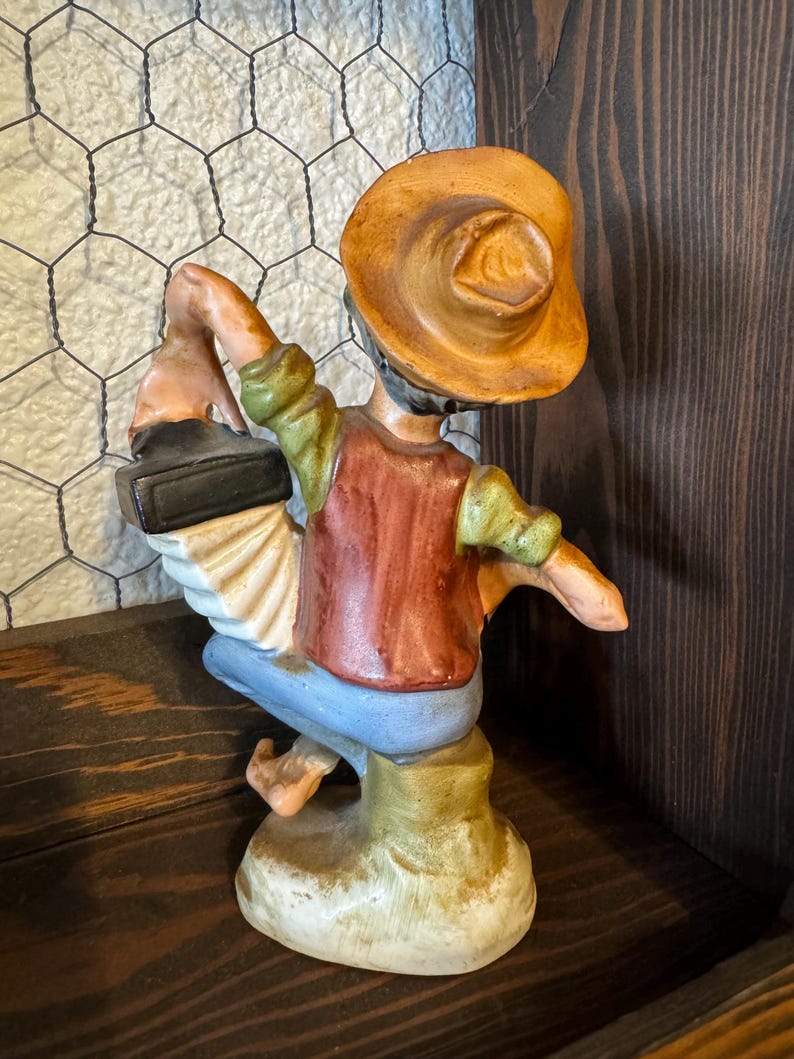 Vintage Old Man Ceramic Accordion Figurine Japan Hillbilly Farmer ...