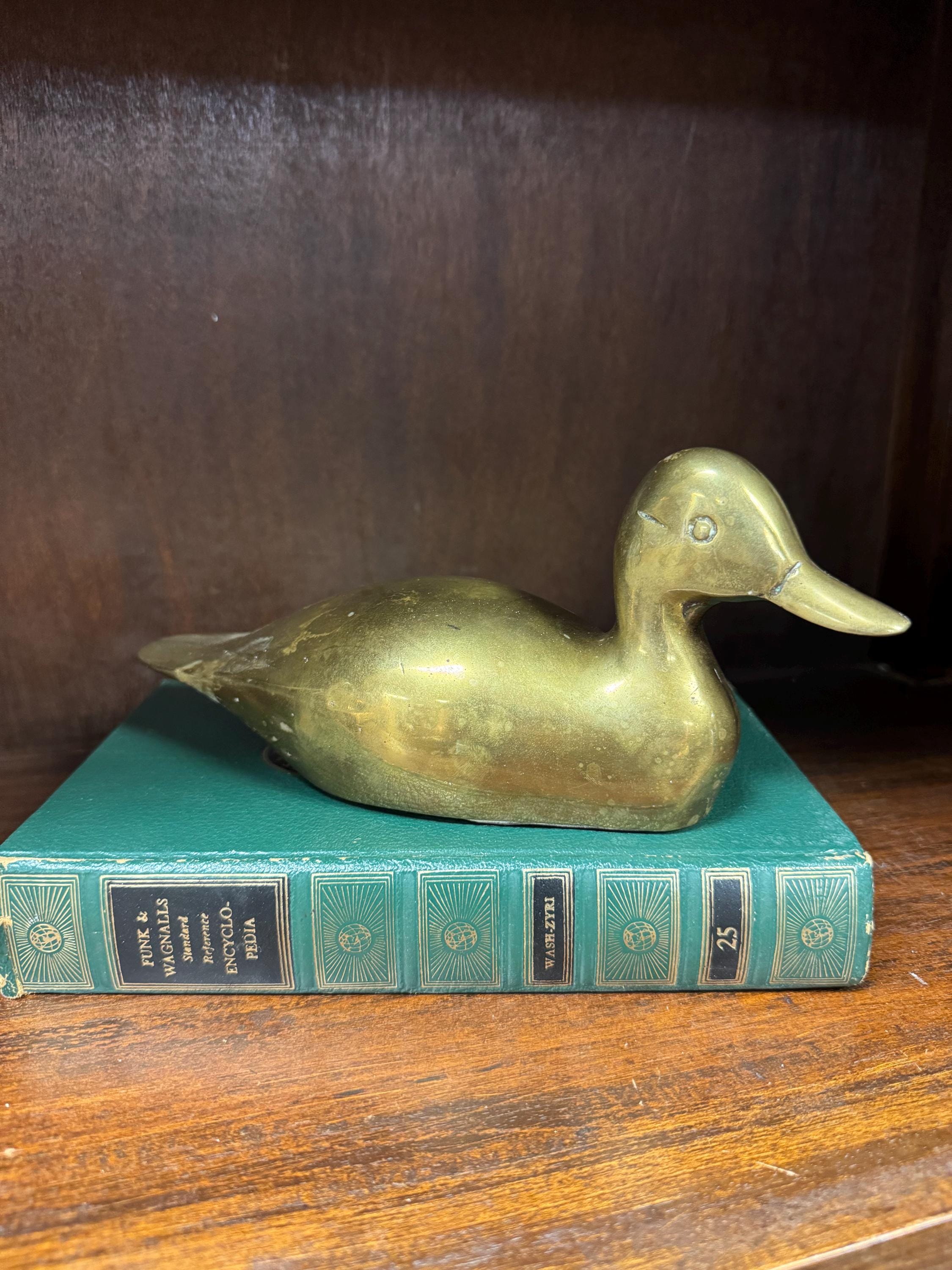 Vintage Solid Brass Duck - Solid Brass Duck - Man Cave Decor - Mid ...