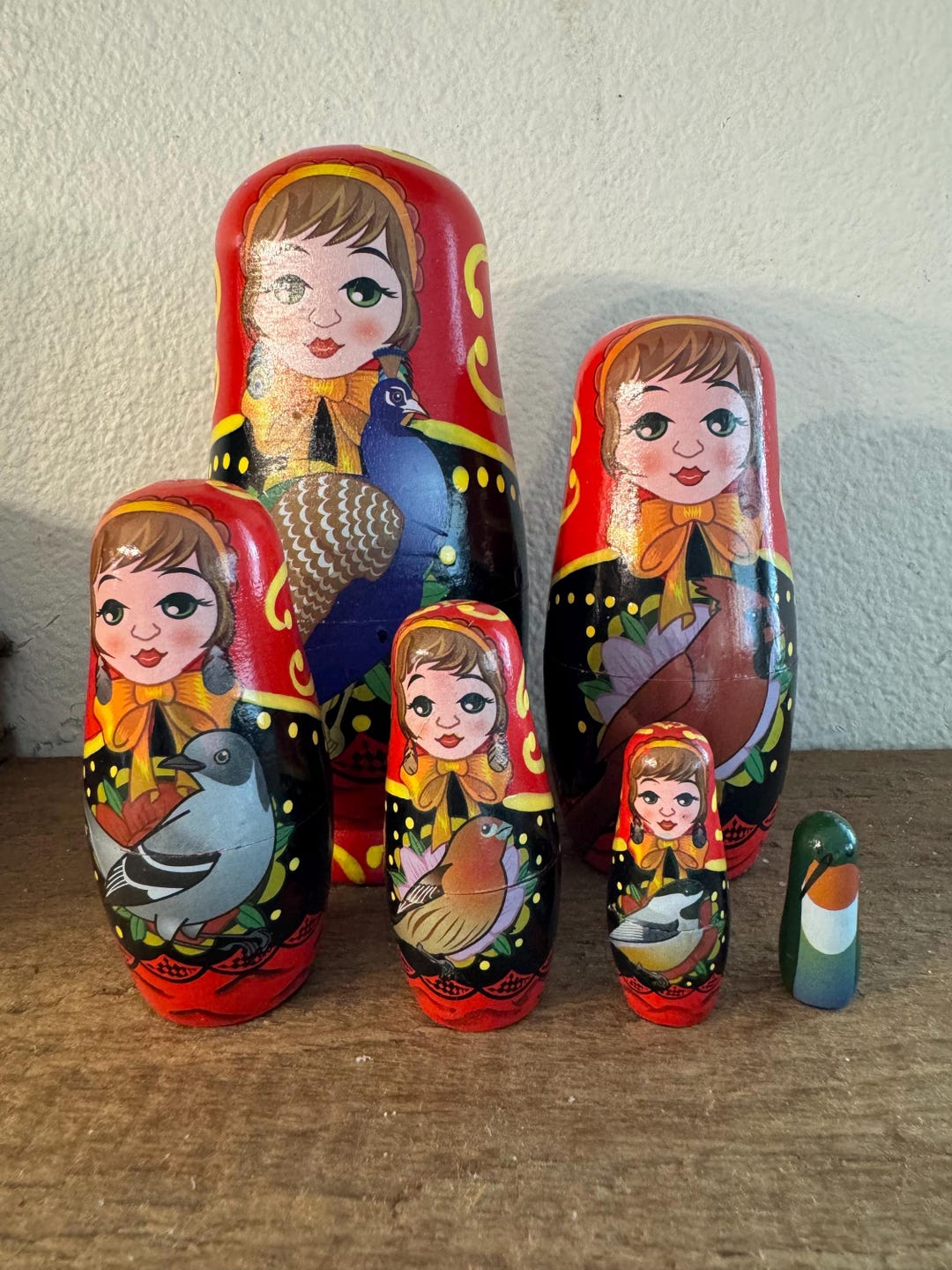 Vintage Nesting Dolls Set of 6 Handpainted Nesting Dolls Nesting Dolls ...