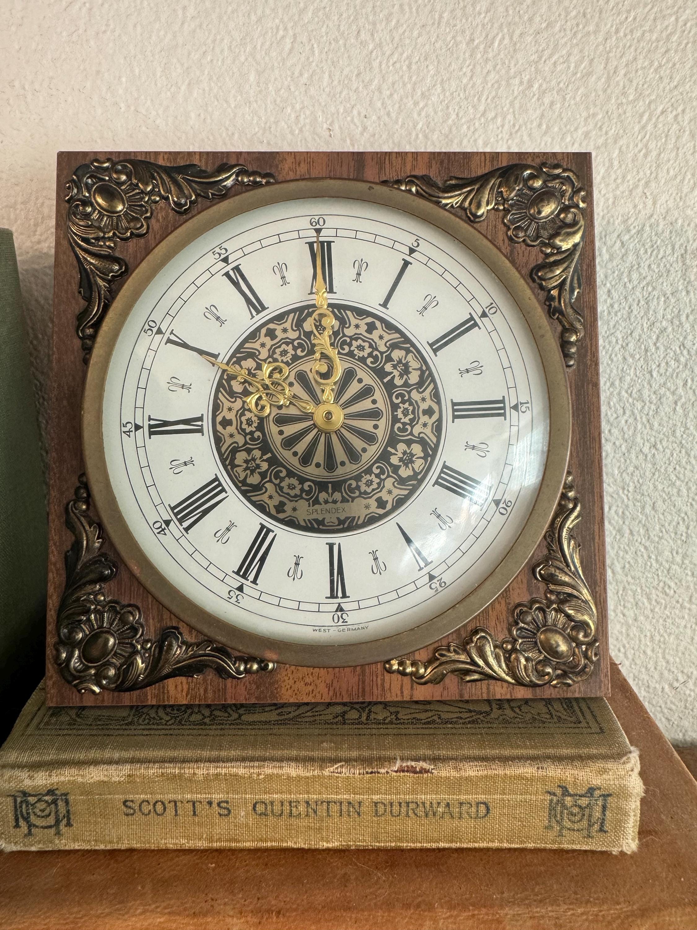 Vintage Splendex Clock West Germany Splendex Clock Brass and Wood ...