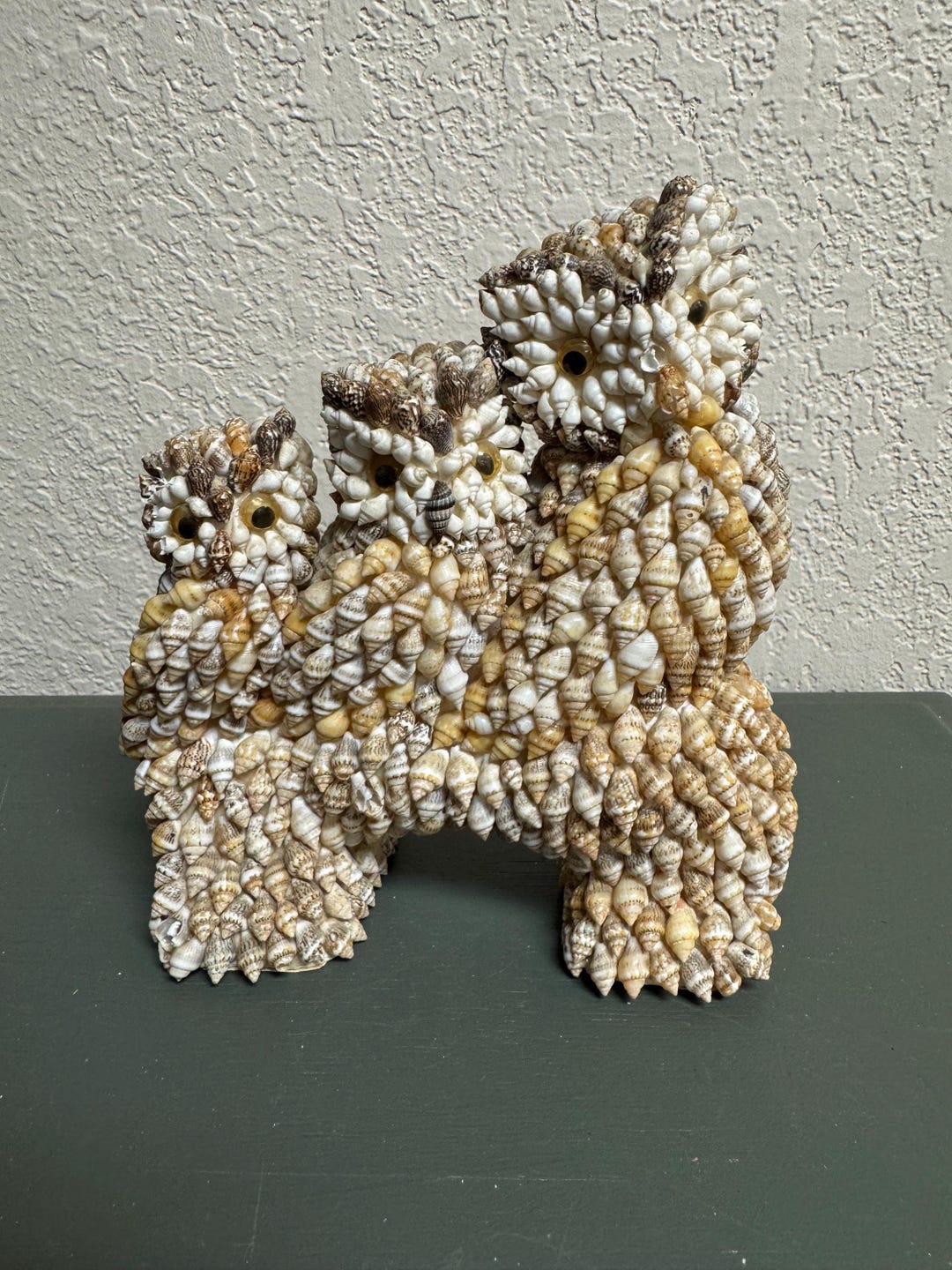 MCM Owls Made With Sea Shells - Vintage Beach Style - Modern Home Decor ...