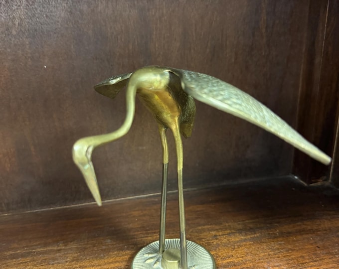 Large Vintage Brass Crane Birds, Set of Two- 1970s - Mid Century Modern ...