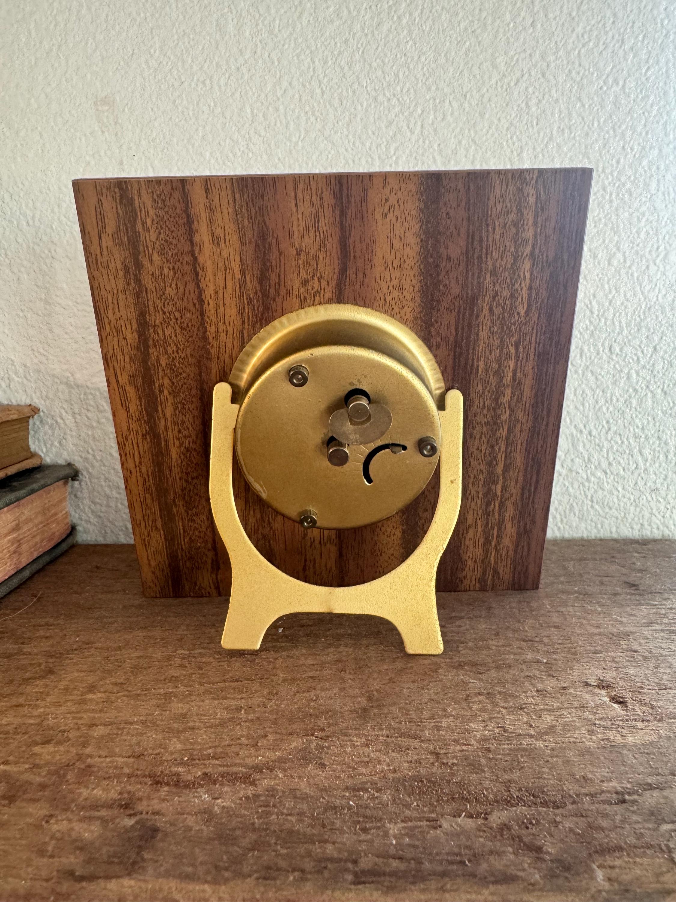 Vintage Splendex Clock West Germany Splendex Clock Brass and Wood ...