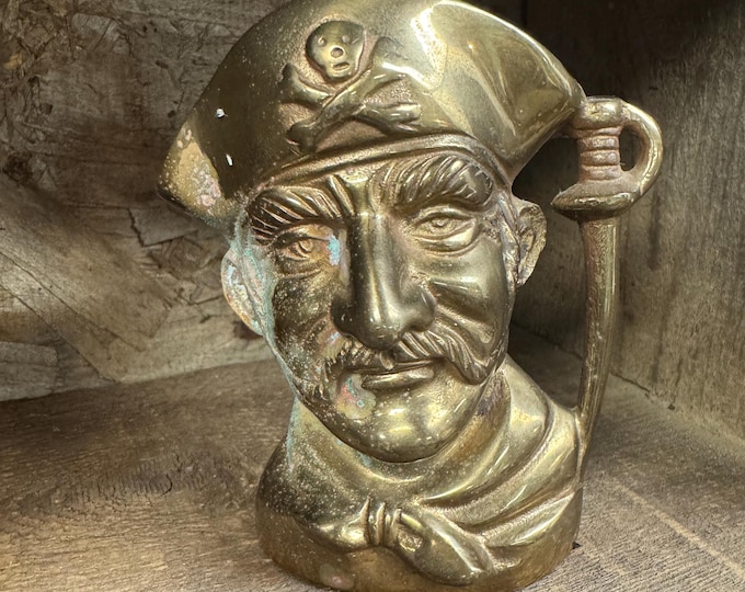 Vintage Heavy Brass Pirate Cup - Pirate Cup - Vintage Brass Salior Room ...