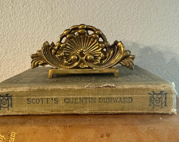 Vintage Brass Card Holder Vintage Card Holder Vintage Office Decor ...