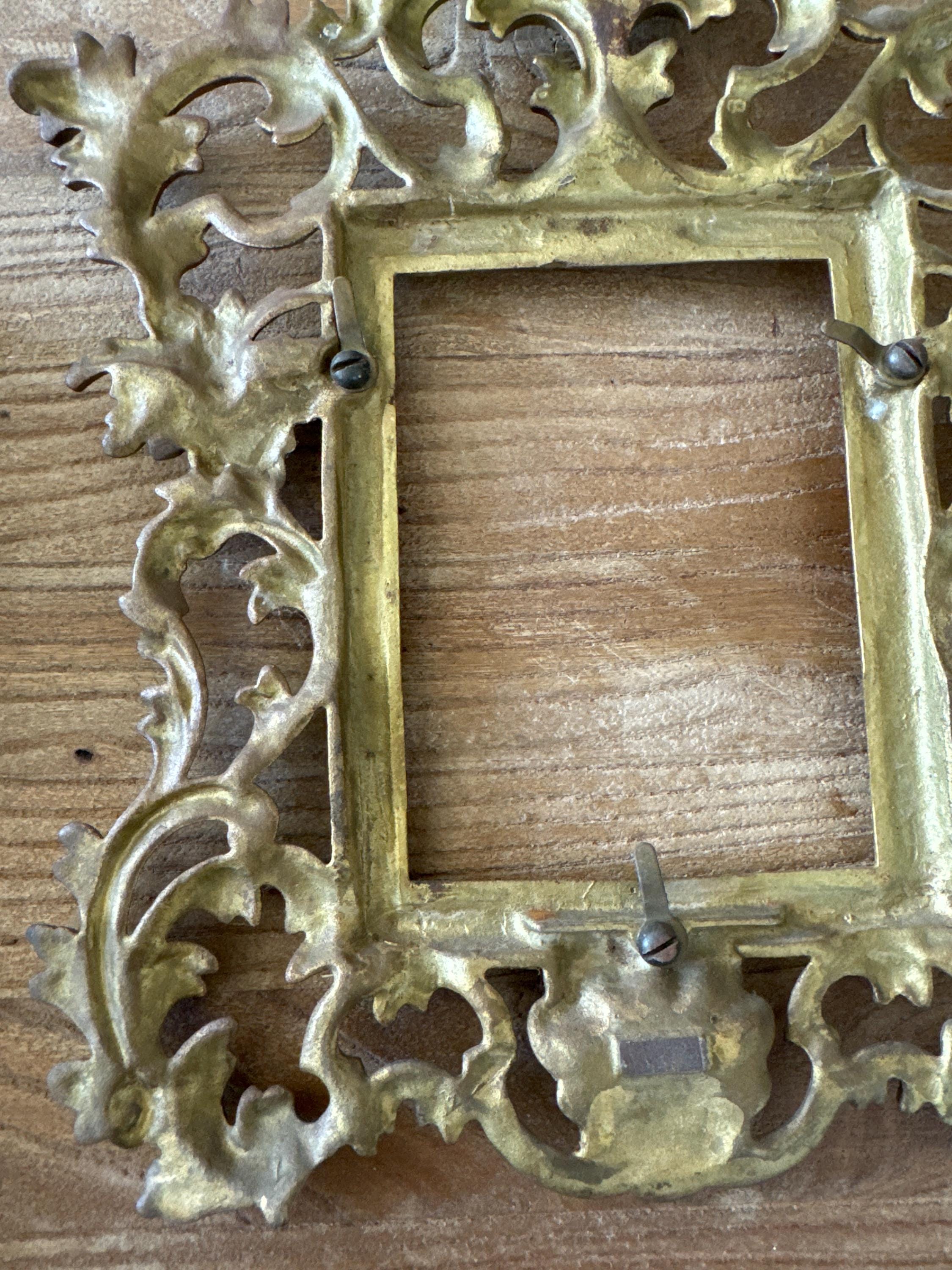Antique 1900s Rococo Style Floriated Gold Gilt Cast Iron 4x6 Picture ...