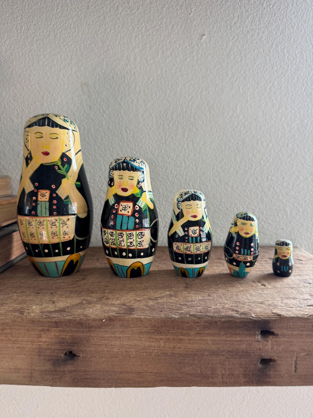 Vintage Nesting Doll Set of 5 Handpainted Nesting Dolls Vintage Toys ...