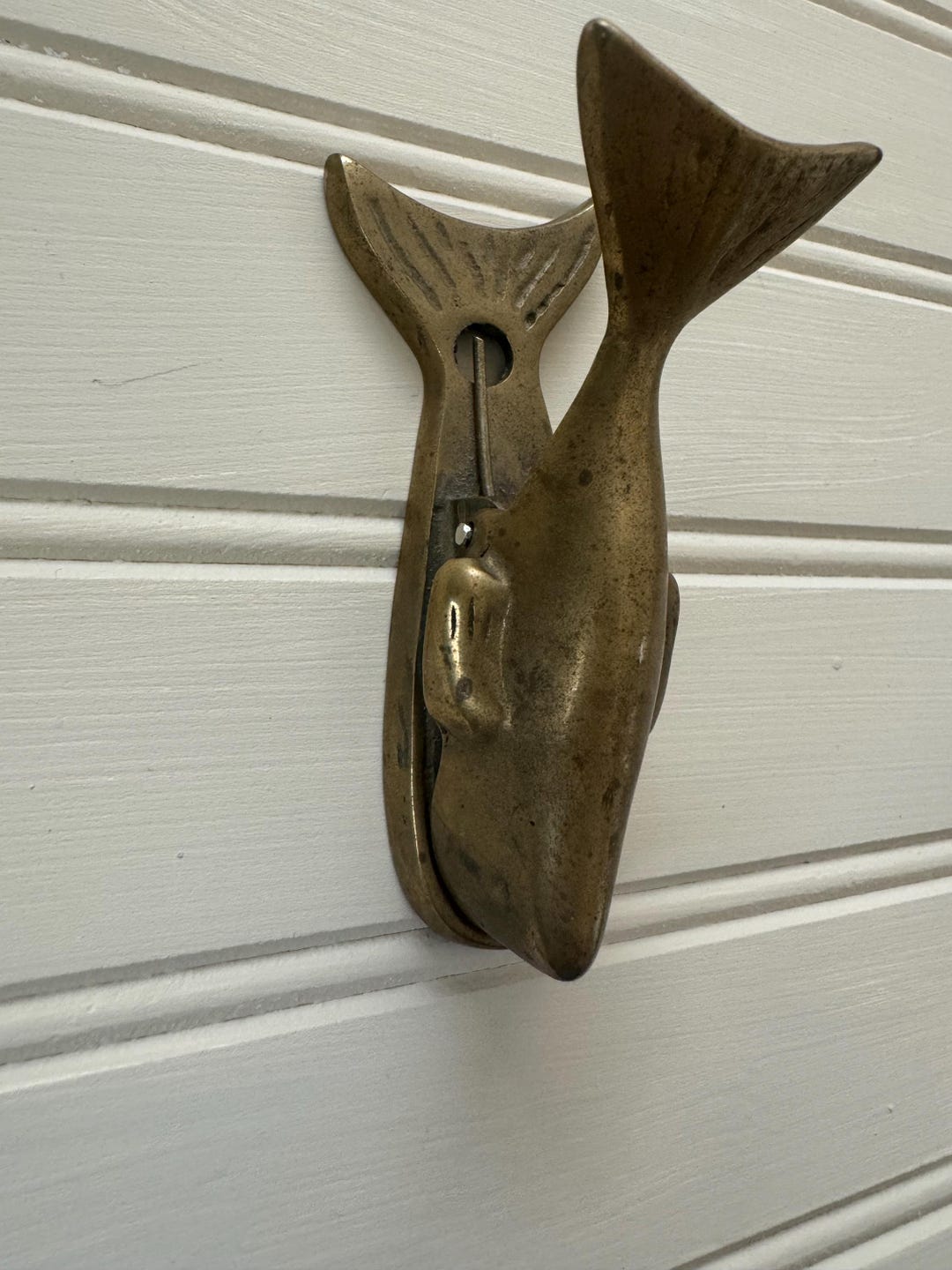 Vintage Brass Whale Necklace Wall Clip - Nautical Theme - Beach Theme ...