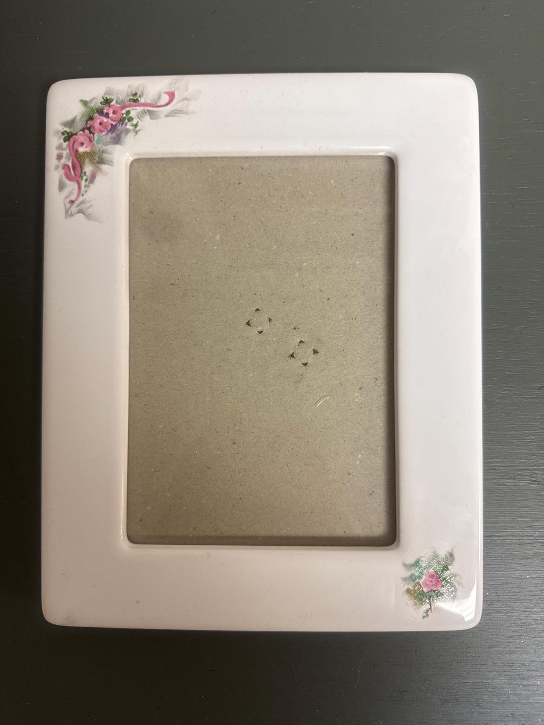 Vintage Ceramic Picture Frame With Floral Detail - Made in Taiwan ...