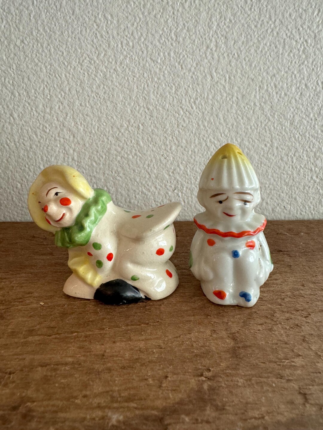 Vintage Ceramic Salt and Pepper Shaker Set (circus Stackable Clowns ...