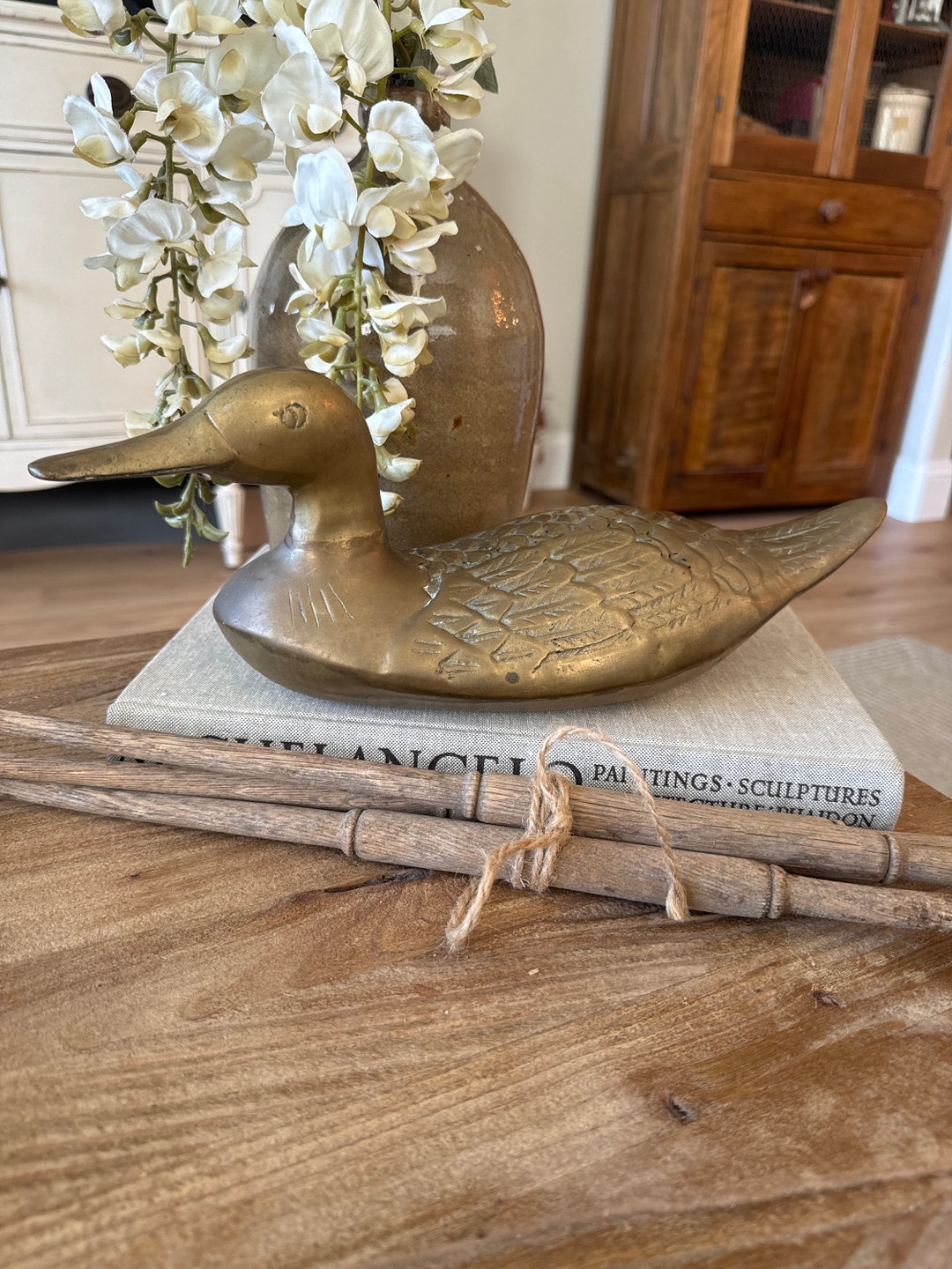Large Vintage Brass Duck Vintage Brass Duck Ducks Brass Duck Brass Home ...