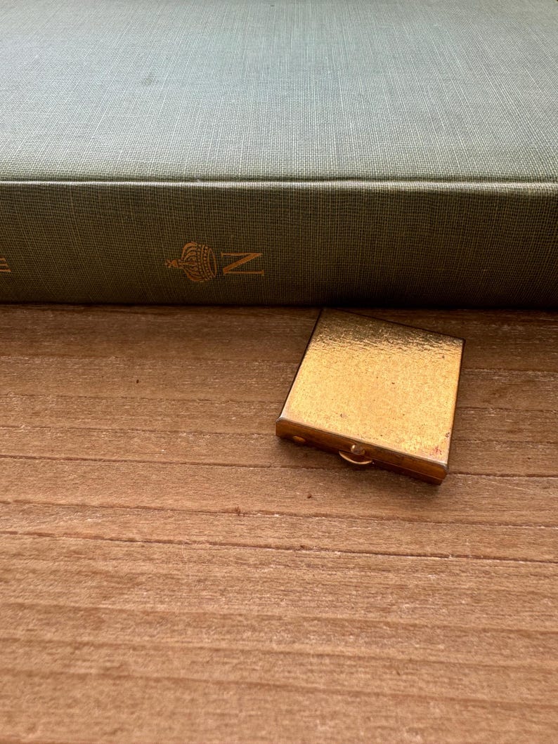 Mini Vintage Gold Pill Box Pill Box Vintage Pill Case Square Pill Case ...