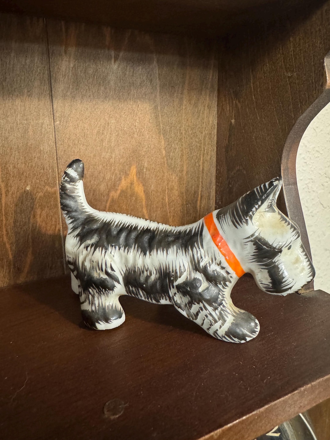 Porcelain Scotty Dog Figurine- Small Gray and White Scotty Dog Figurine ...
