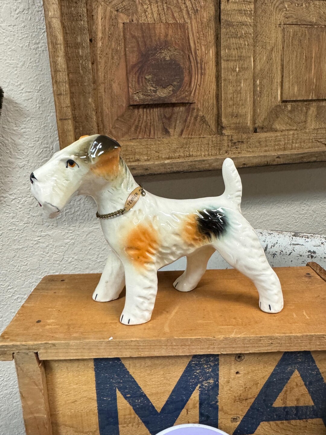 Vintage Terrier Dog Statue - Vintage Terrier Ceramic Dog Made in Japan ...