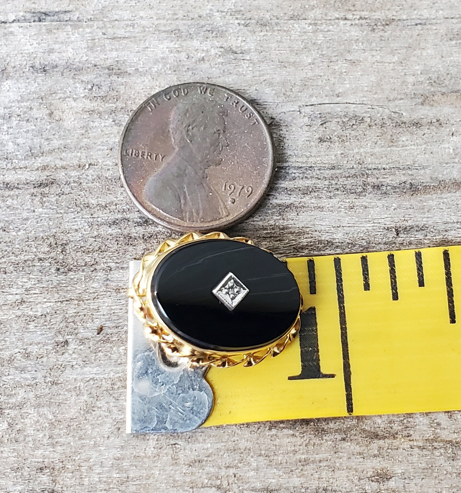 Vintage 14K Black Onyx & Diamond Brooch Pendant - Etsy Vintage 14K Black Onyx & Diamond Brooch Pendant - Etsy