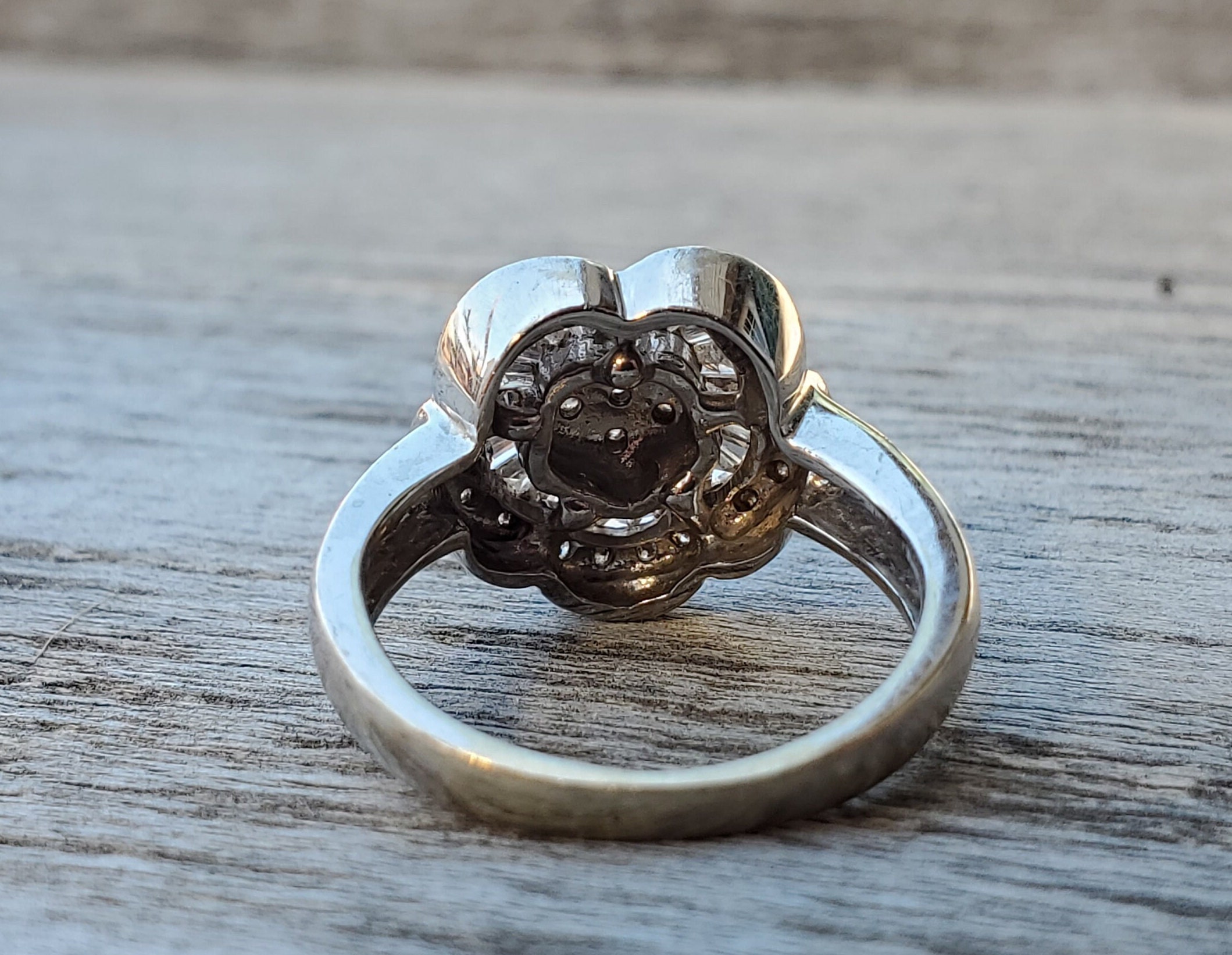 18K Ballerina Round and Baguette Diamond Ring Sz 5 | Etsy