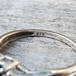 10K Blue Sapphire Diamond Chip Ring Size 7 - Etsy