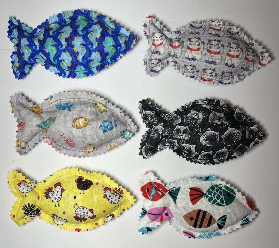6 Pack Catnip Fish Toys - Fish Catnip Toys - Six Organic Catnip Toys ...