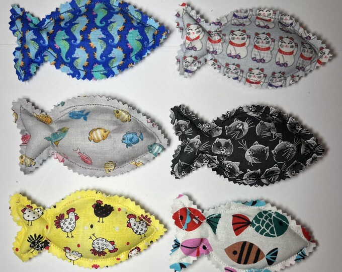6 Pack Catnip Fish Toys - Fish Catnip Toys - Six Organic Catnip Toys ...