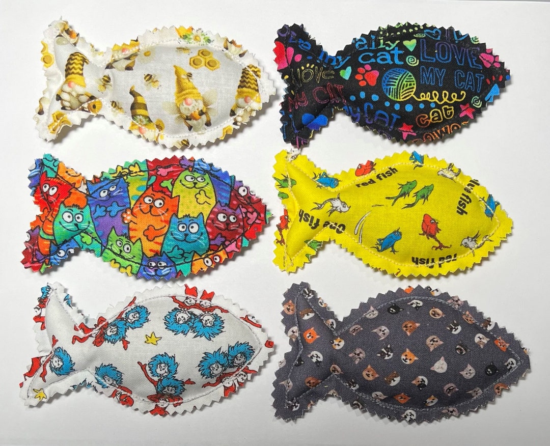 6 Pack Catnip Fish Toys Fish Catnip Toys Six Organic - Etsy